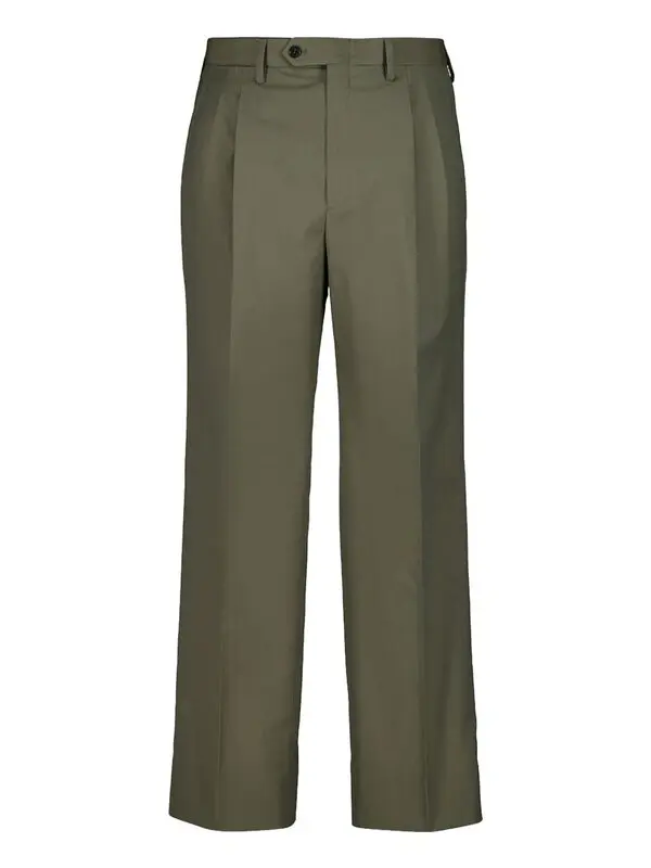 Prada Wide-leg Wool Trousers - Green