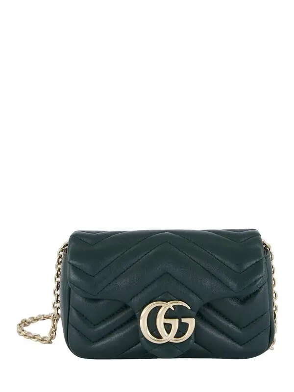 Gucci Gg Marmont Mini Leather Shoulder Bag - Green