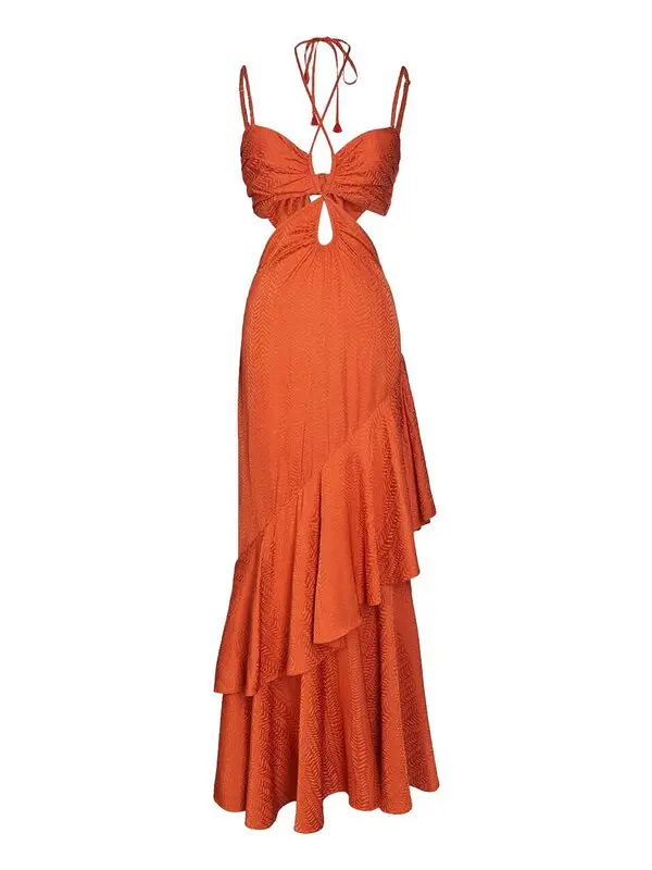Johanna Ortiz Precious Juniper Ankle Dress - Orange