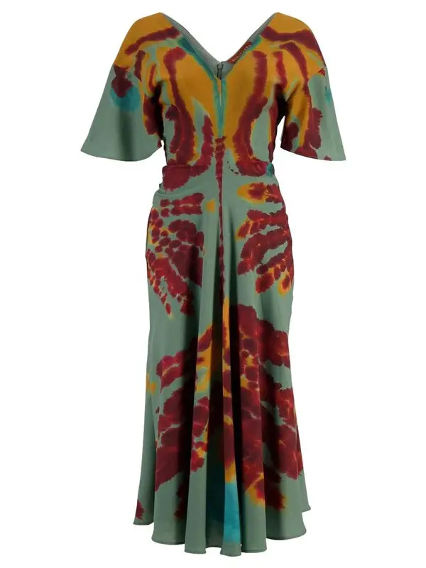 Altuzarra Peloponnese Tie-dye V-neck Midi Dress - Multicolour