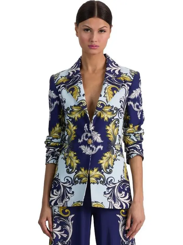 Alice + Olivia Fitted Printed Blazer - Teal