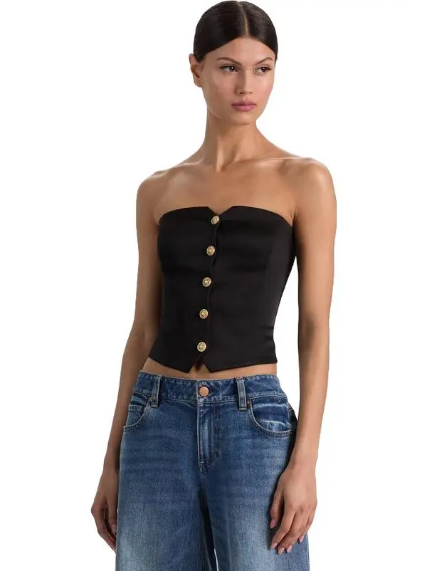 Alice + Olivia Kelcey Strapless Vest - Black