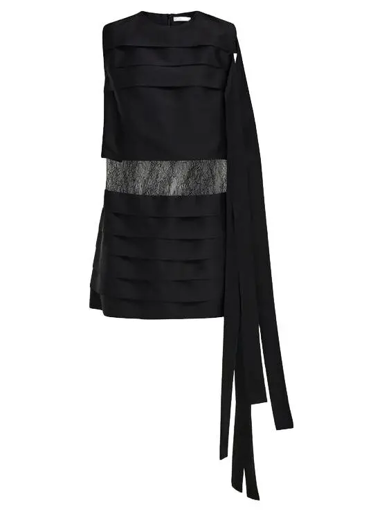 FERRAGAMO Mini Dress With Lace Detail - Black