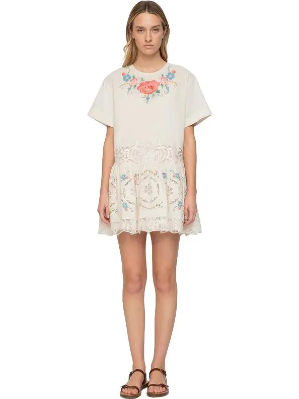 Sea Astrid Embroidered Mini Dress - Stripe