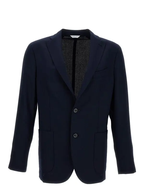 Boglioli K Jacket In Fresco Di Lana - Blu
