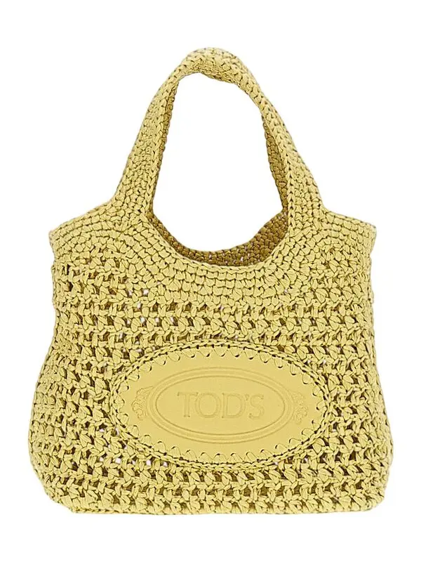 TOD'S Ebl Mini Raffia Bag - Yellow