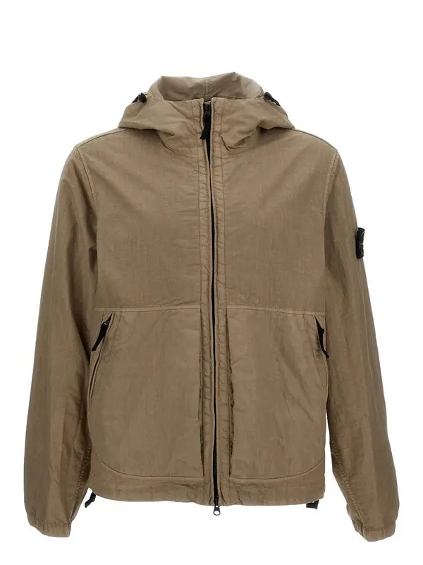 Stone Island Hooded Technical Jacket - Beige