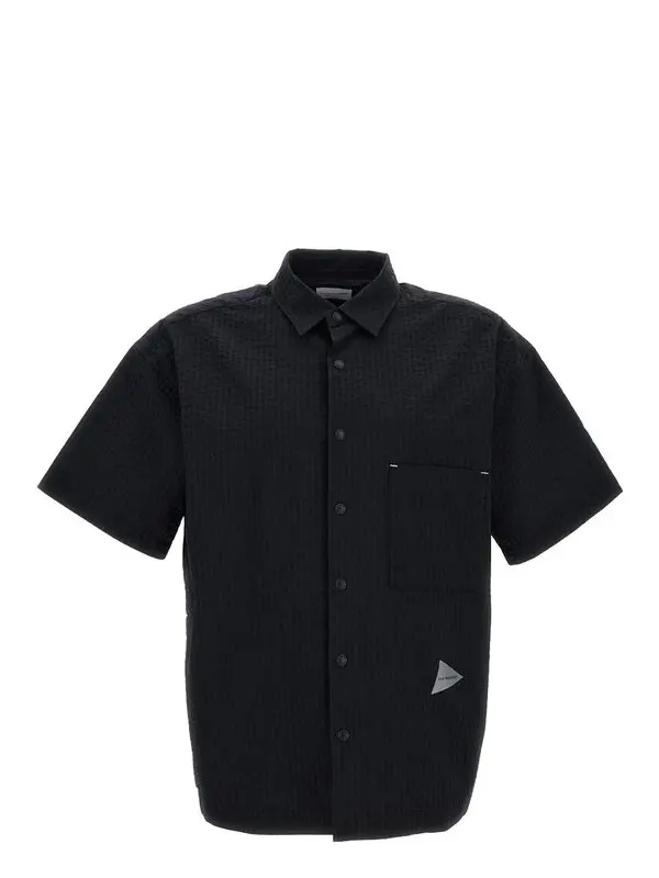 AND WANDER Dry Soft Seersucker Shirt - Blue