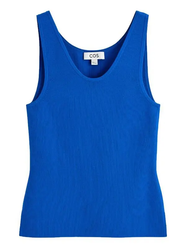 Cos Knitted Scoop-neck Tank Top - Blue