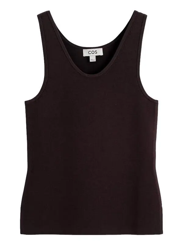 Cos Knitted Scoop-neck Tank Top - Brown