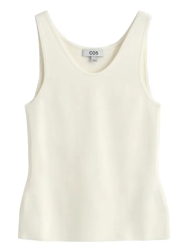 Cos Knitted Scoop-neck Tank Top - White