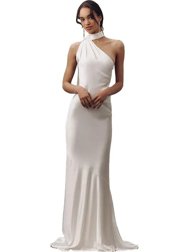 Retrofete Kelsa Satin Maxi Dress - Ivory