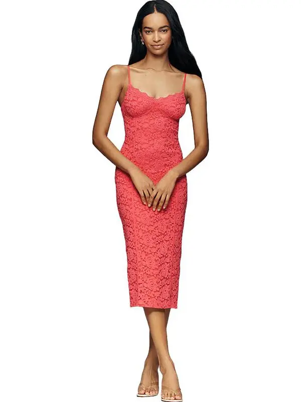 Walter Baker Cosmo Sleeveless Midi Dress - Coral