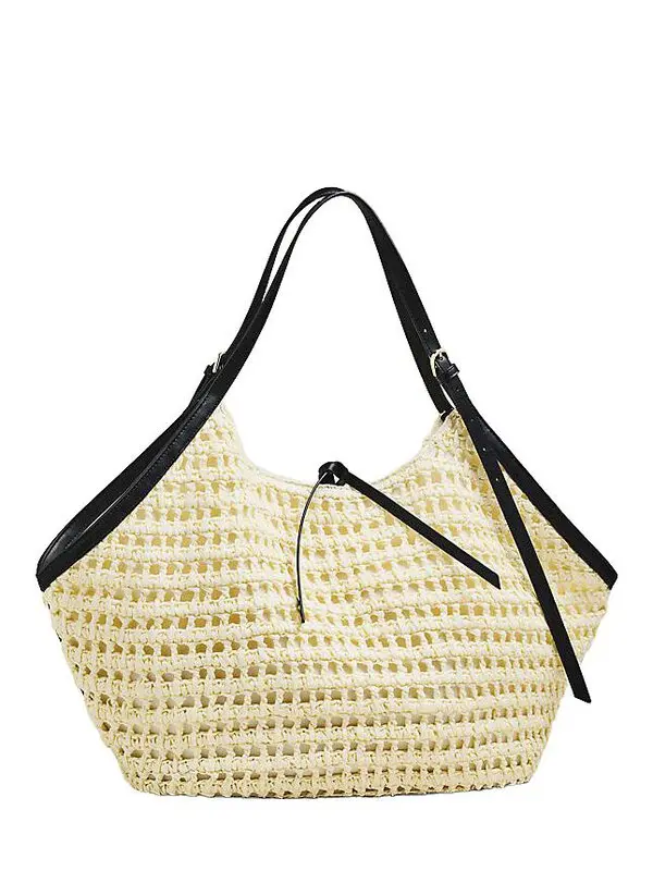 CELANDINE Oversized Raffia Hobo Bag - Cream