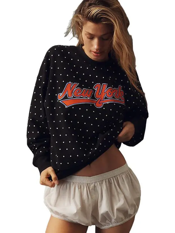 Mitchell & Ness Mlb Long-sleeve Crew-neck Pullover - Mets