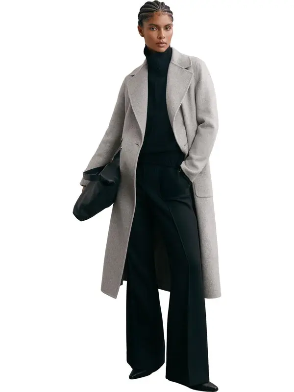 REISS Lucia Wool-blend Double-breasted Coat - Grey