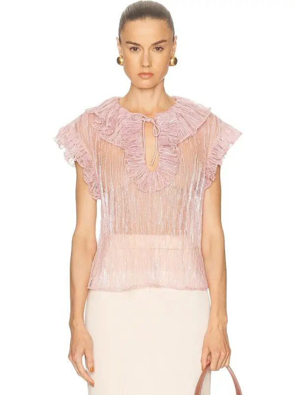 AKNVAS Este Ruffle Top - Pink