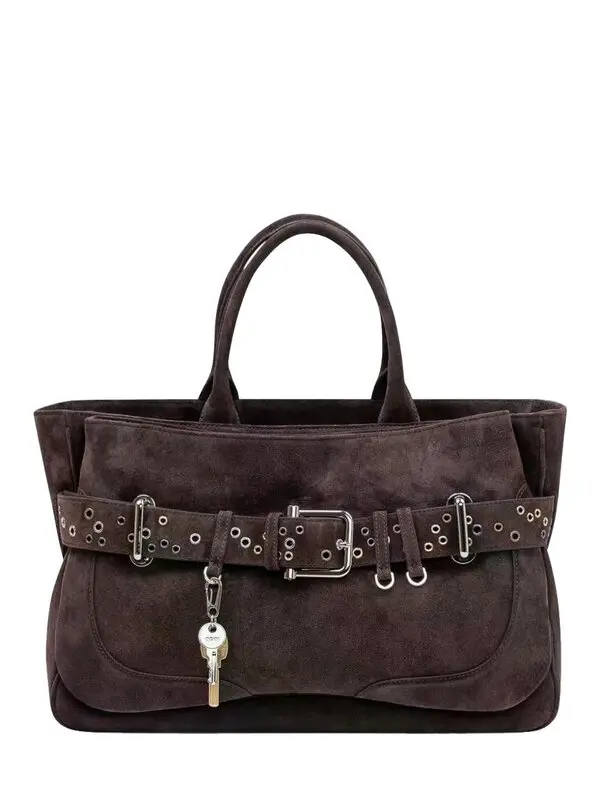 OSOI Eyelet Belted Tote - Brown