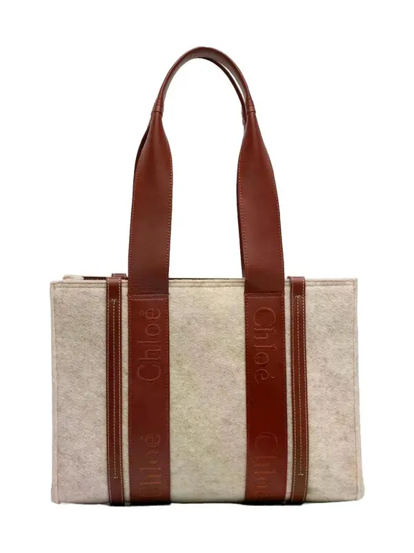 Chloé Medium Felt Woody Tote Bag - Brown