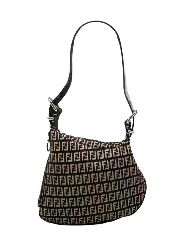 Fendi 2000-2010 Zucchino Canvas Oyster Shoulder Bag - Black