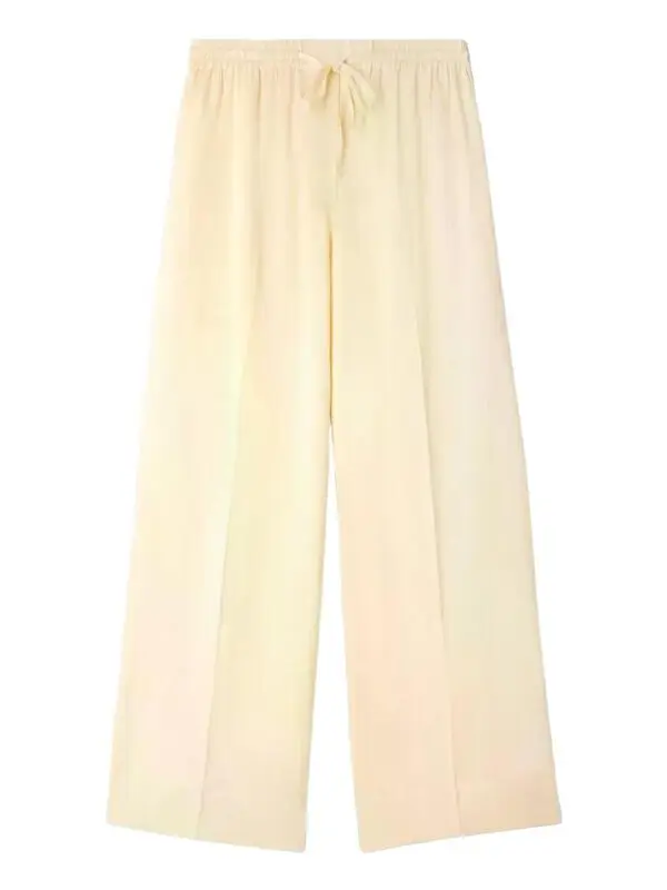 Sandro Drawstring Wide-leg Satin Trousers - Neutrals