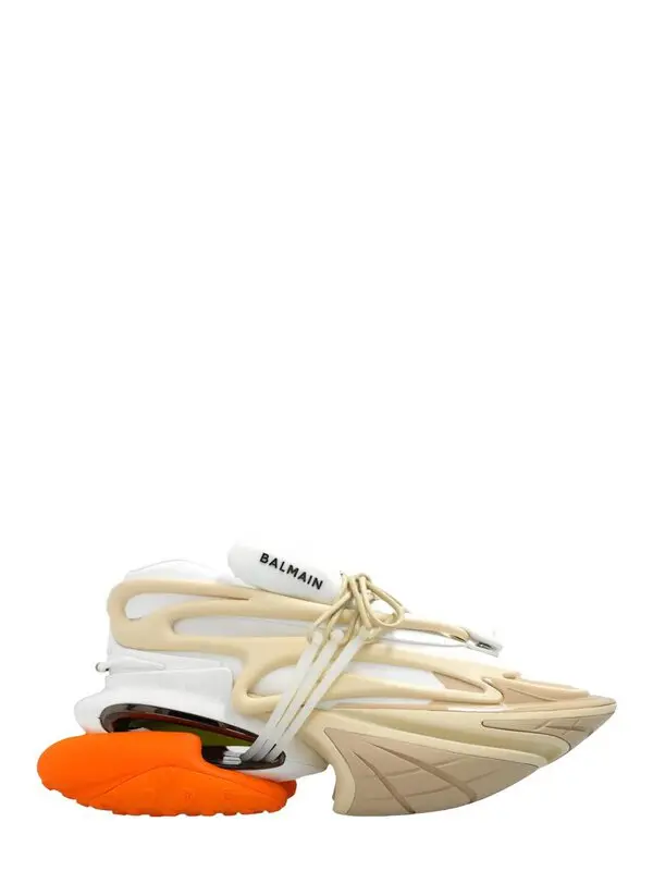 Balmain Unicorn Low-top Sneakers - White/beige/orange