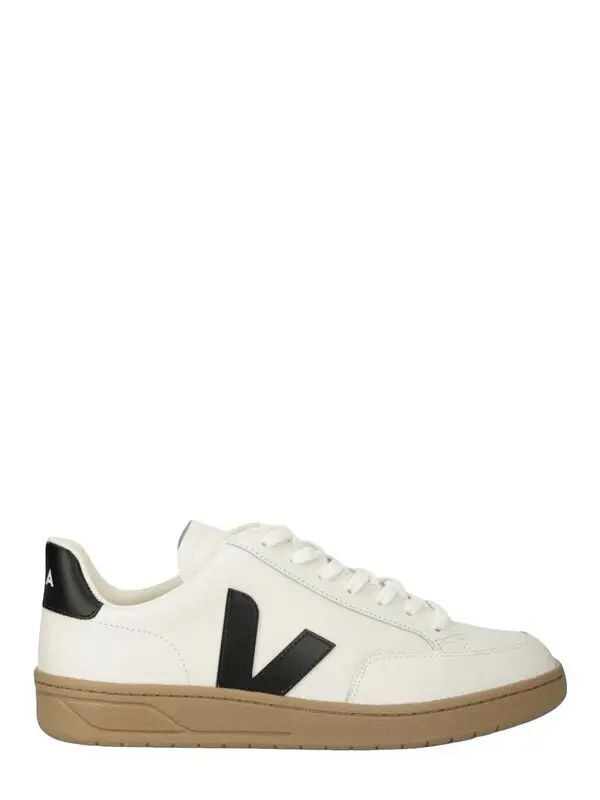 VEJA V-12 Leather Sneakers - Extra White/black/dune