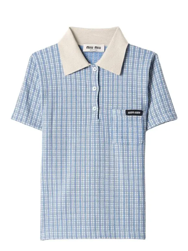 Miu Miu Cashmere-silk Polo Shirt - Turquoise