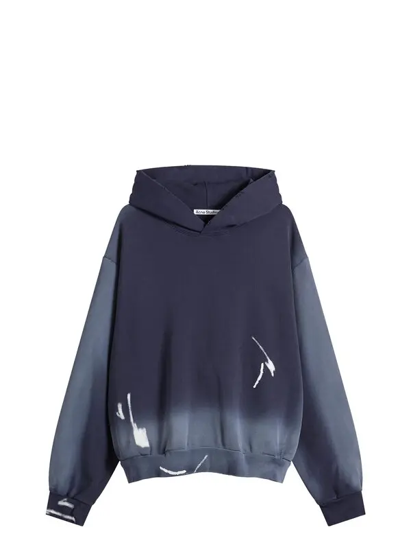 Acne Studios Bow Spray Print Hoodie - Navy Blue