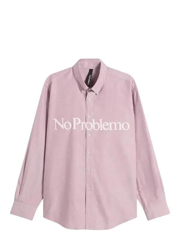 NO PROBLEMO Logo Oxford Shirt - Red