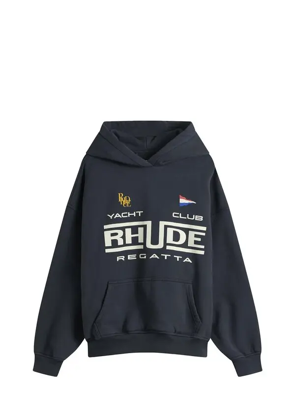 Rhude Regatta Club Hoodie - Vintage Black/white