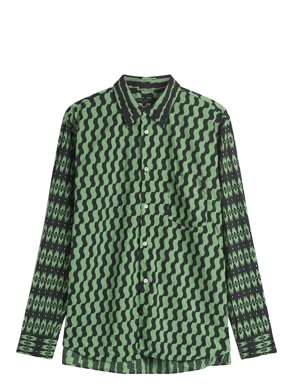Comme Des Garçons Printed Long Sleeve Shirt - Green