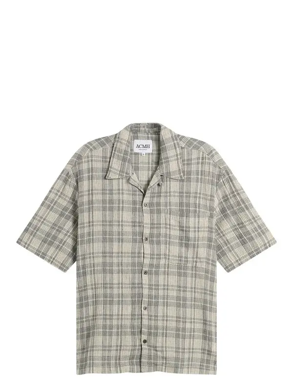 ACMH BY MAGIC CASTLES Short Sleeve Wave Shirt - Black Ecru Mini Check