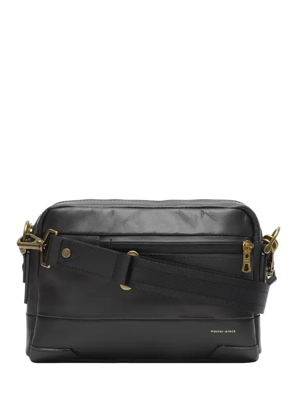 MASTER-PIECE CO Gloss Leather Small Shoulder Bag - Black