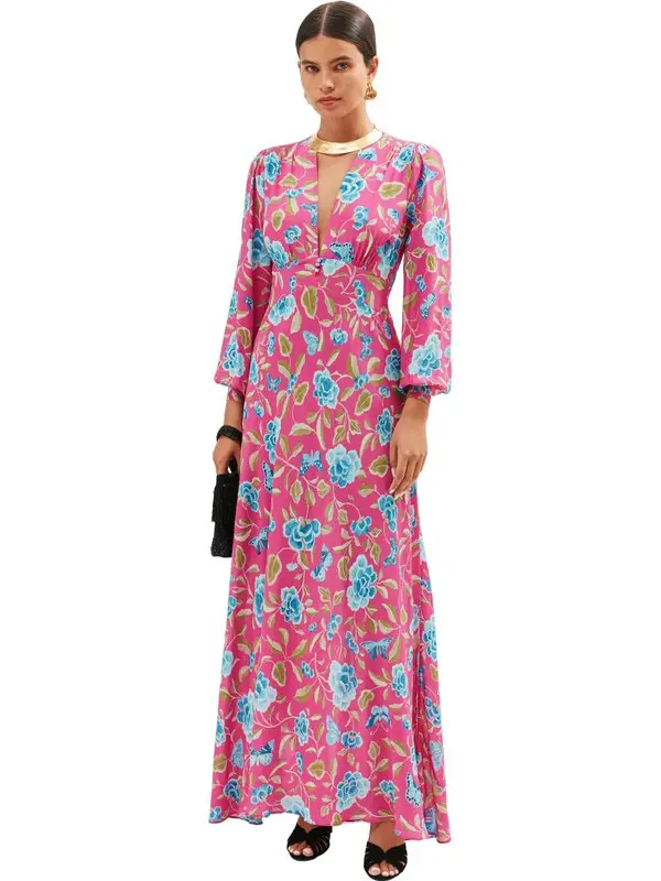 Rixo Emory Floral Dress - Pink