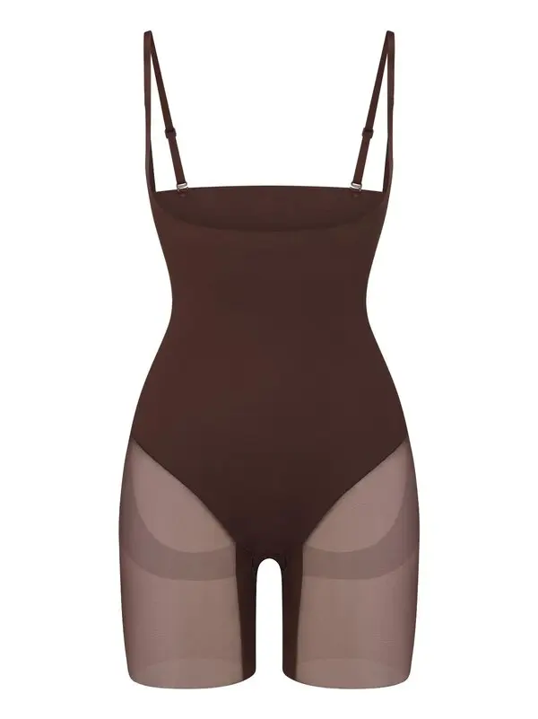 SKIMS Core Sculpt Open Bust Mid Thigh Bodysuit - Cocoa