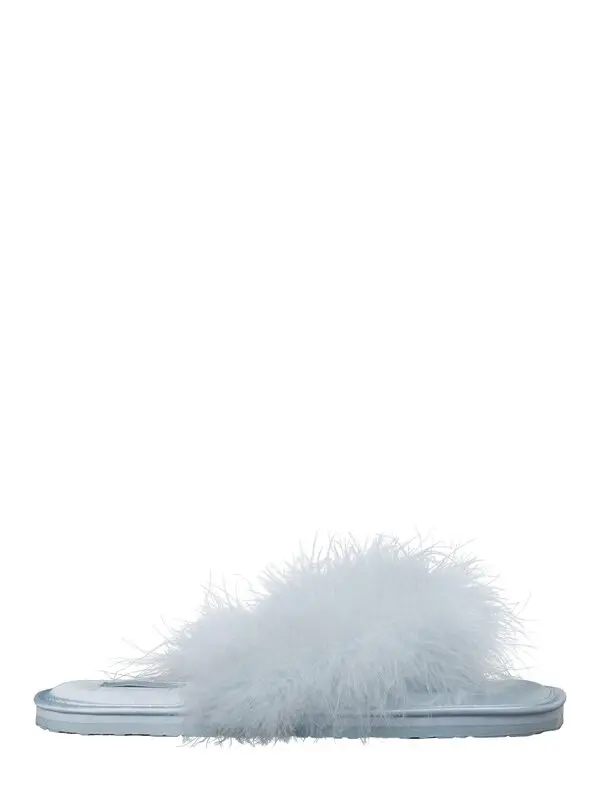 SKIMS Faux Feather Slipper - Baby Blue