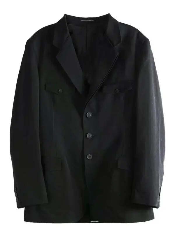Yohji Yamamoto Buttoned Blazer - Black