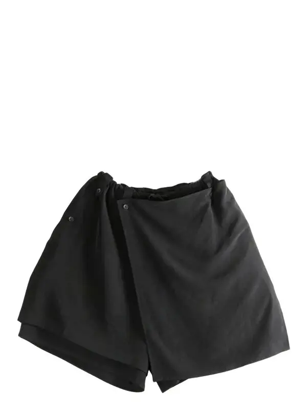 Yohji Yamamoto Button Draped Shorts - Black