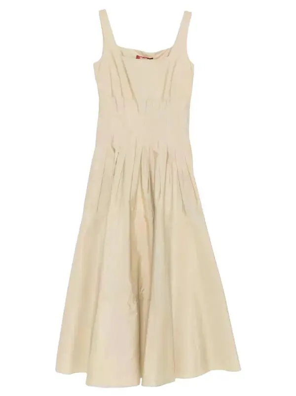 Max Mara Pleated Midi Dress - Neutrals