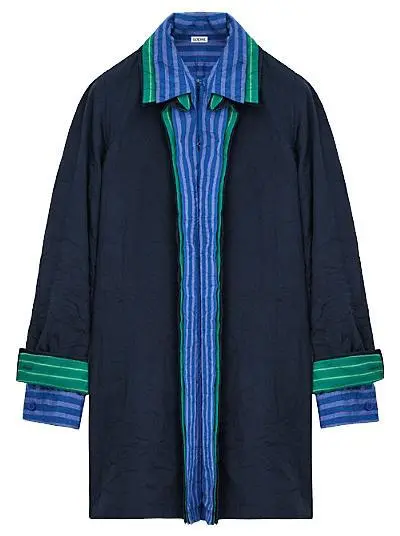 Loewe Layered-panel Striped Cotton-blend Mini Dress - Navy/multicolor