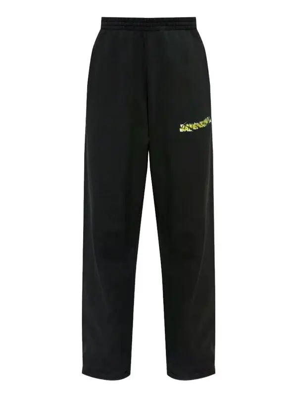 Balenciaga Logo-print Wide-leg Track Pants - Black