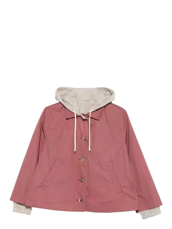 Herno Hooded Button Jacket - Pink