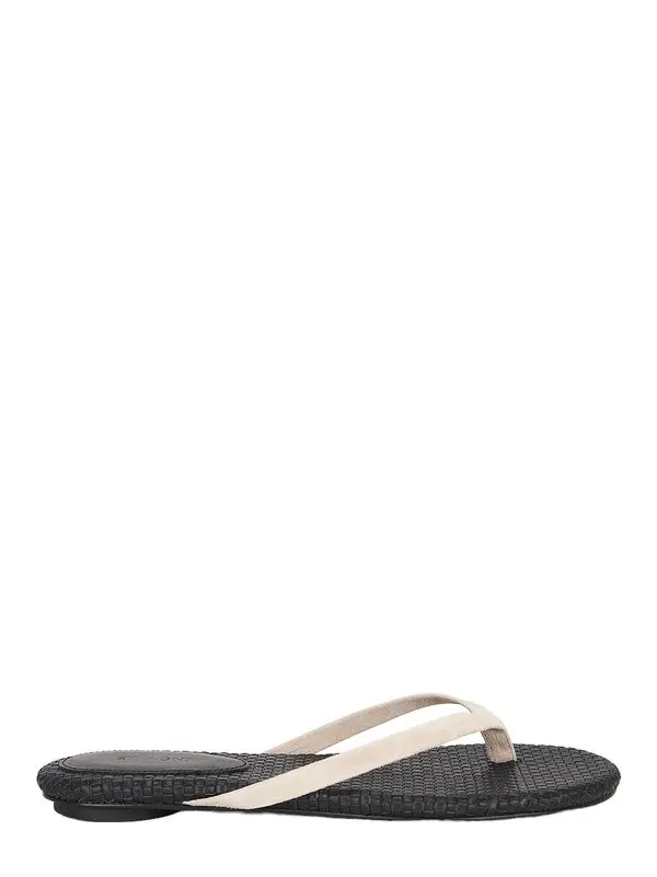 ST. AGNI Suede Woven Flip Flop - Rock
