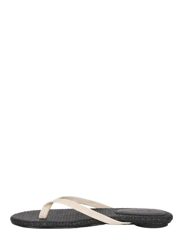 ST. AGNI Suede Woven Flip Flop - Rock