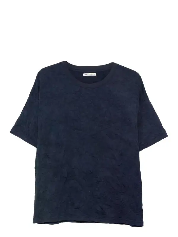CARTER YOUNG Boxy Distressed T-shirt - Blue