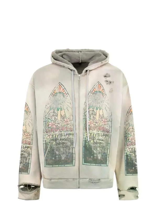 WHO DECIDES WAR BY EV BRAVADO Zip-fastening Hoodie - Neutrals