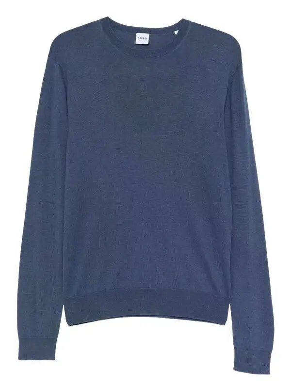 Aspesi Long-sleeve Crew Neck Sweater - Blue