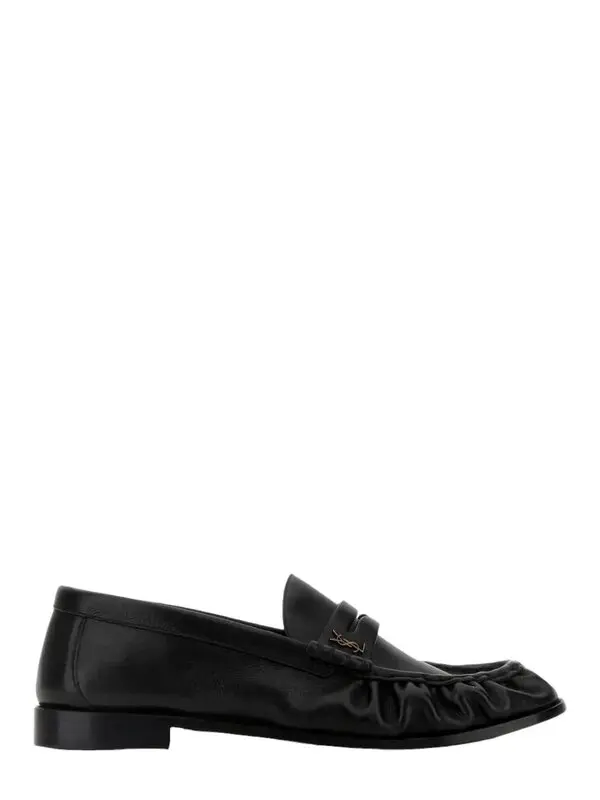 Saint Laurent Leather Penny Loafers - Black