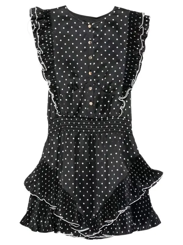 SELF-PORTRAIT Polka-dot Mini Dress - Black